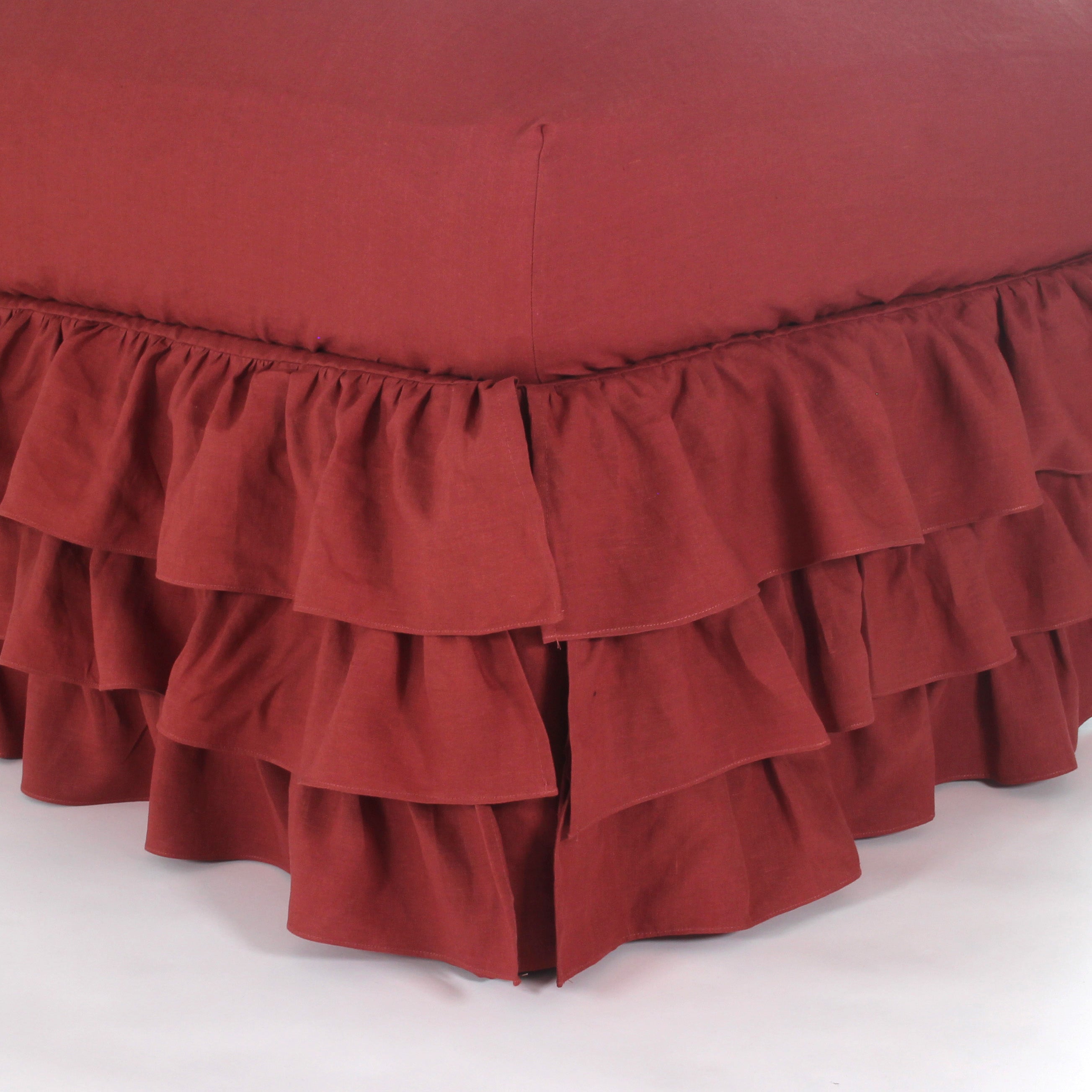 Waterfall linen bed skirt red brick | Linenshed